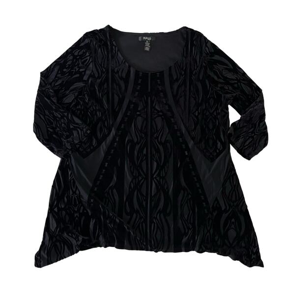 Style & Co. | Tops | Plus Size Black Burnout Velvet Tunic Top Wmns 2x ...